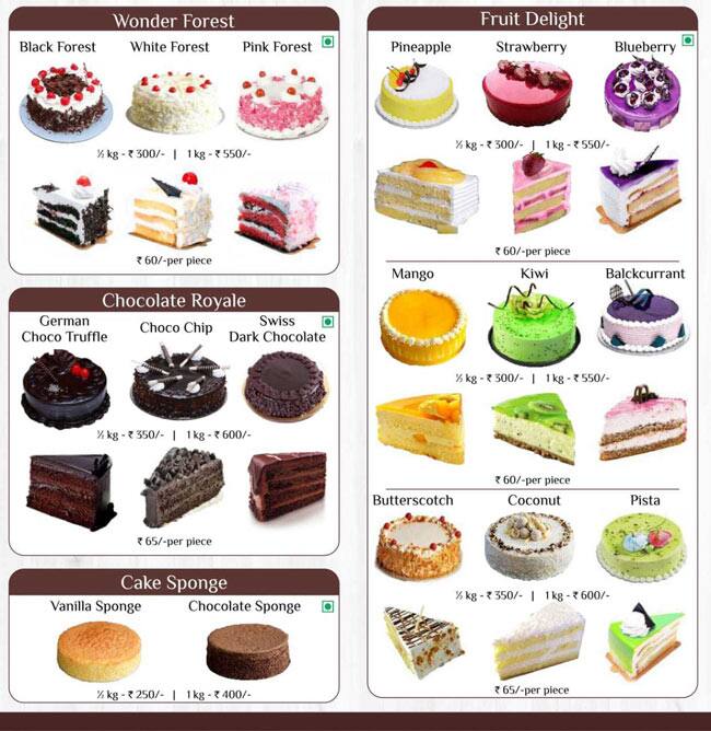 Menu of Bakers Nation, Vijay Nagar, Mysore