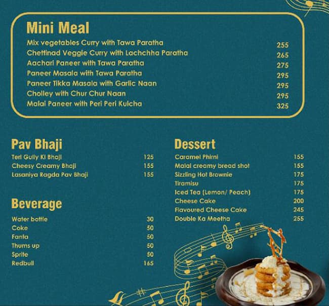 Menu at Cafe Beats Arena, Surat
