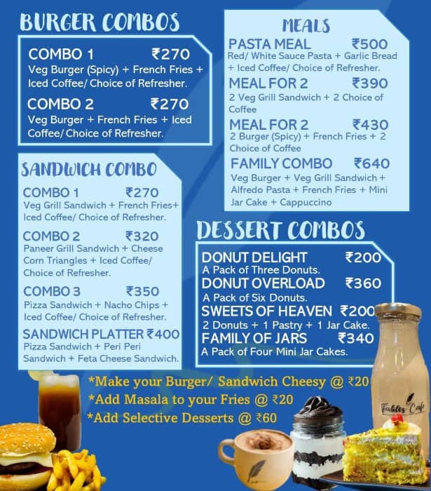 Menu of Fables Cafe, Bhosari, Pune