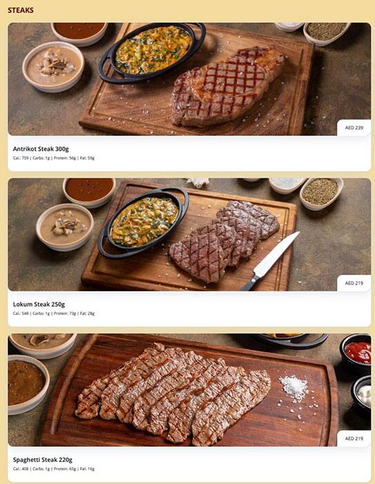 Menu at Bosporus restaurant, Dubai, Mohammed Bin Rashid Boulevard