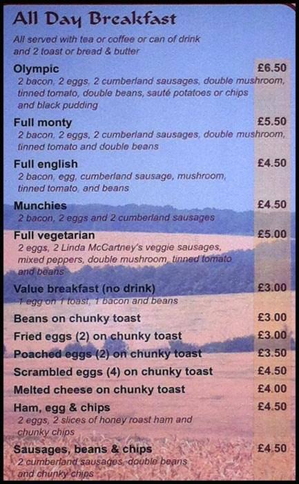 Menu at MORE MUNCHIES restaurant, London, 113 The Vale
