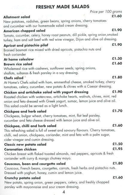 Menu at At Home restaurant, Cobham, 40 High Street