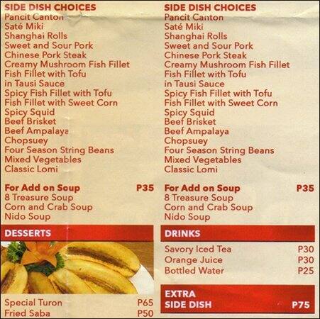 Menu at Savory Chicken Classics restaurant, Makati