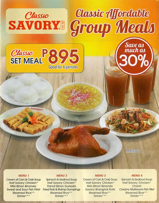 Menu at Classic Savory restaurant, Muntinlupa, National Road