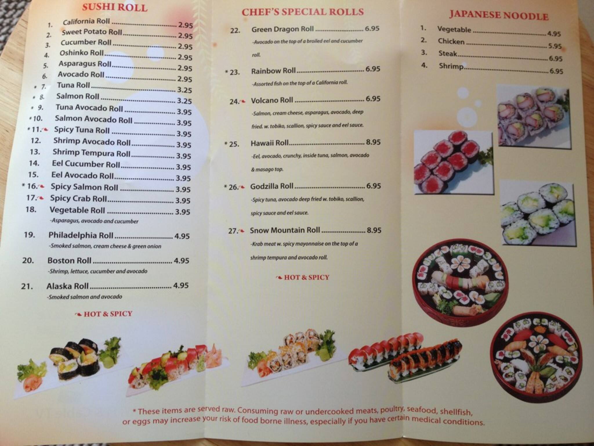 Menu at Hibachi Japanese Express restaurant, Wesley Chapel South ...