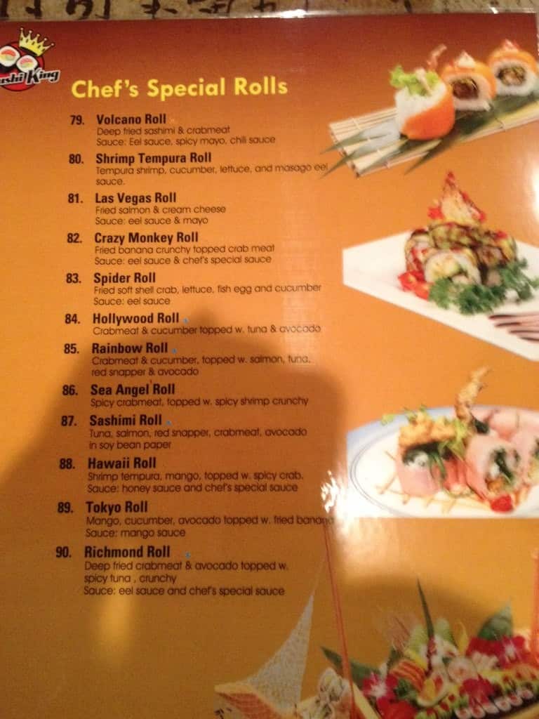 Menu at Sushi King restaurant, Laurel, W Broad St
