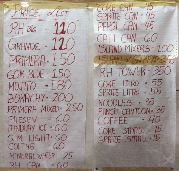 Menu at Baryo Grille Mactan, Lapu-Lapu City