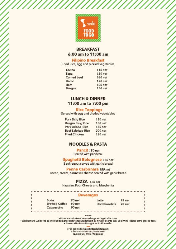 Menu at Misto at Seda Nuvali restaurant, Santa Rosa, Seda Nuvali