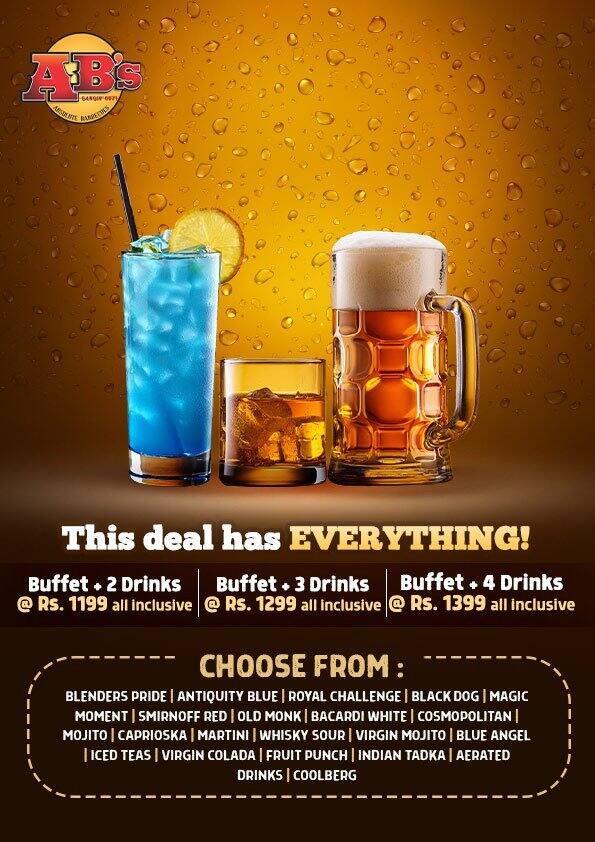 Menu of AB's - Absolute Barbecues, MG Road, Gurgaon