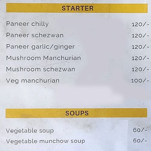 Menu of Royal Chinese Hub, Kalwa, Thane