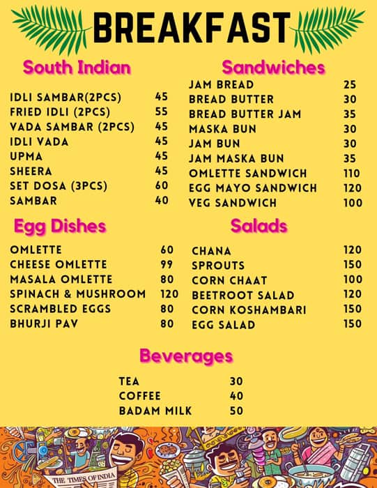 Menu of Chammach, Marol, Mumbai