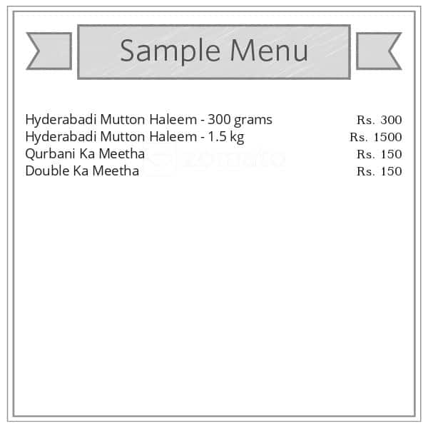 Menu of Pista House Haleem, Perungudi, Chennai