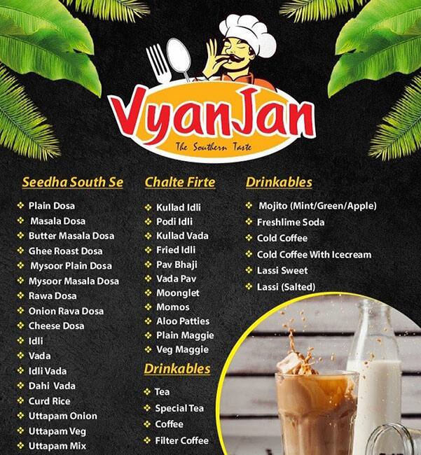 Menu of Vyanjan, Sector 63, Noida