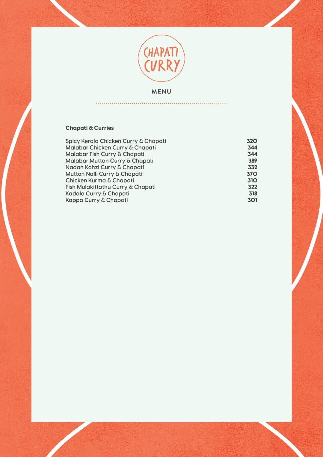 Menu of Chapati Curry, Shri Ramachandra Nagar, Vijayawada