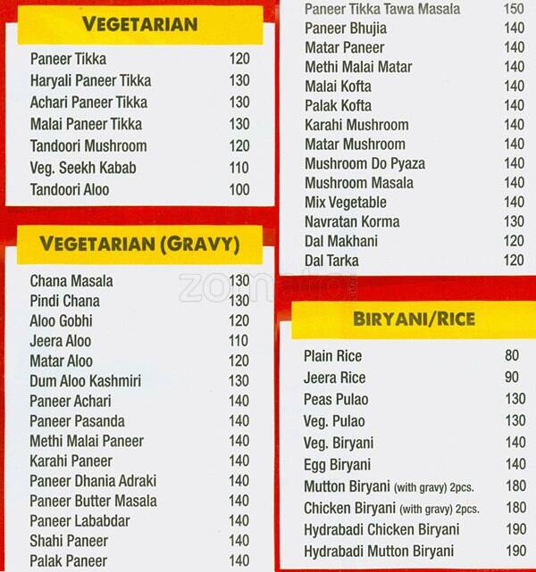 Menu at Chickchicken Barbeque, Ghaziabad