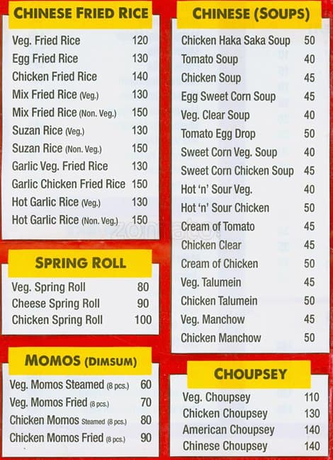 Menu at Chickchicken Barbeque, Ghaziabad