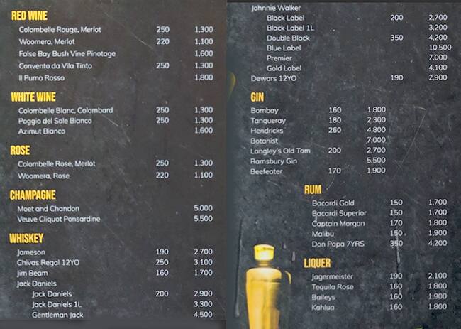 Menu at Moonshine P.U.B. x Public Urban Bar, Pasig