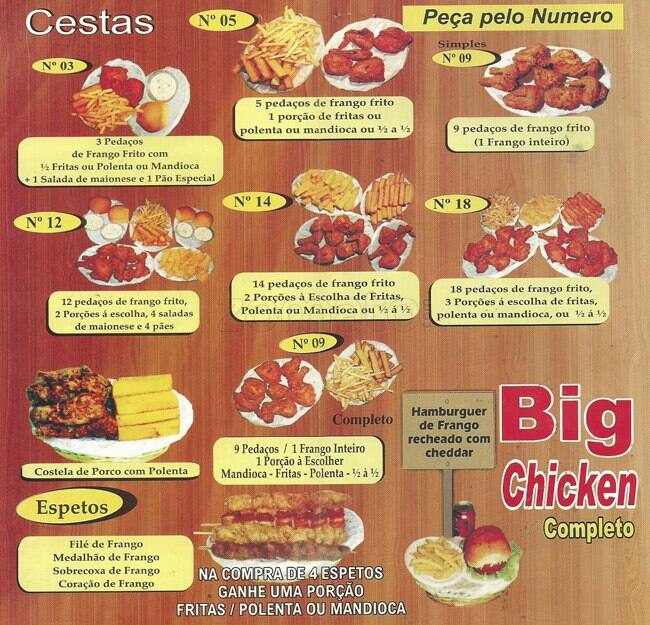 Menu at Frango Frito Autodromo restaurant, São Paulo, Av. Interlagos