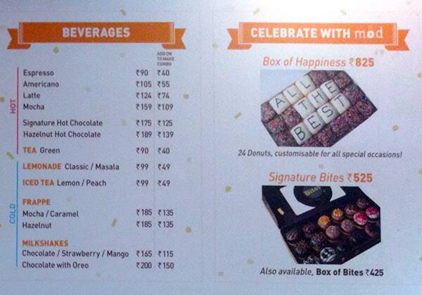 Menu at Mad Over Donuts, Pune, 1 & 2