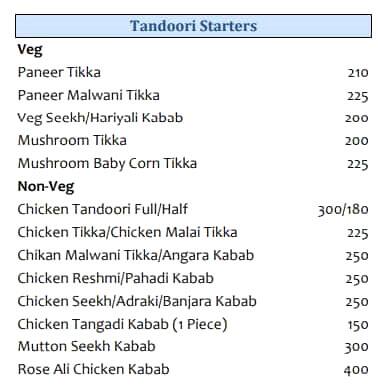 Menu of Atharva Family Resto And Bar, Chakan, Pune