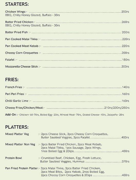 Menu at Cafe Moon By Sol Kitchen, Kochi