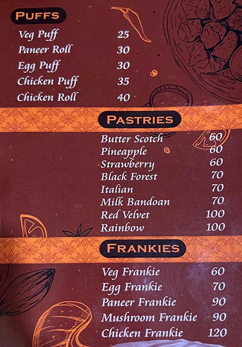 Menu of Life Cafe, Poranki, Vijayawada