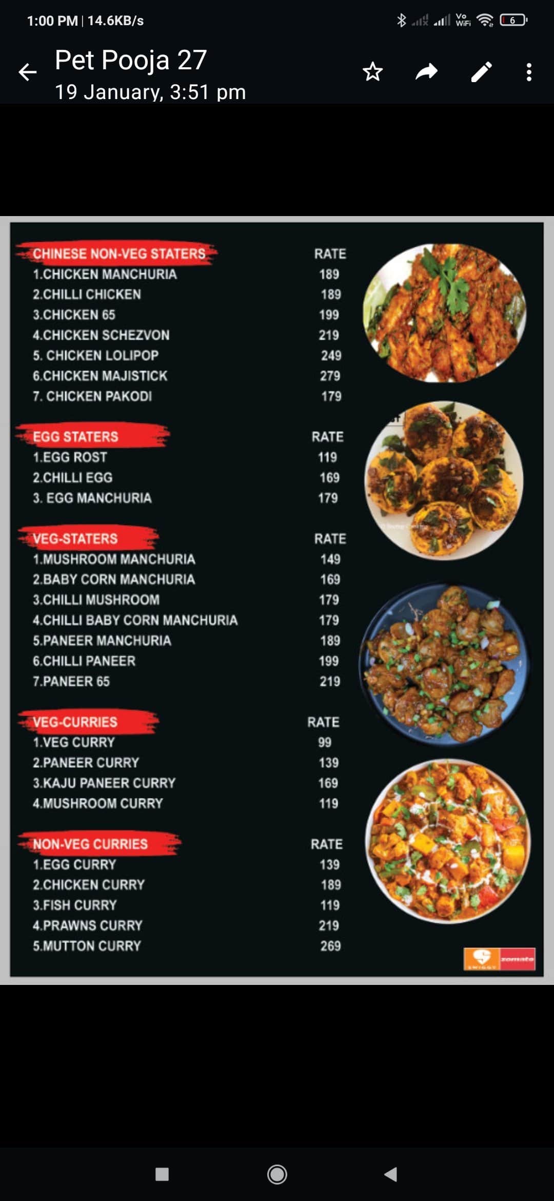 Menu of New Haveli's Kitchen, Kukatpally, Hyderabad