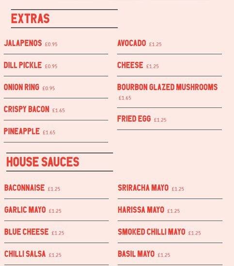 Menu at Gourmet Burger Kitchen pizzeria, London, Unit 22
