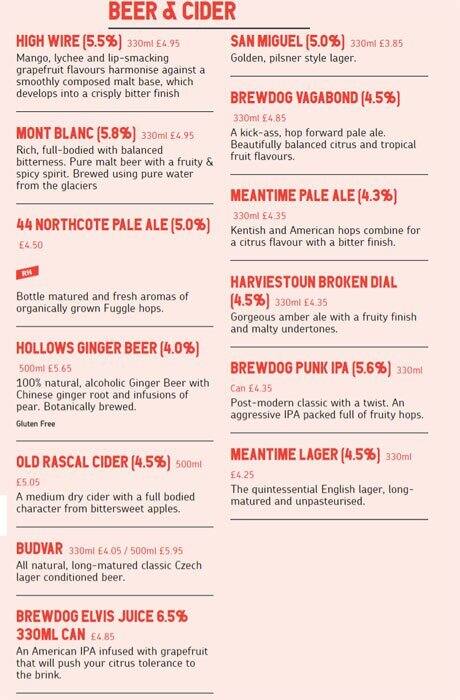 Menu at Gourmet Burger Kitchen pizzeria, London, Unit 22