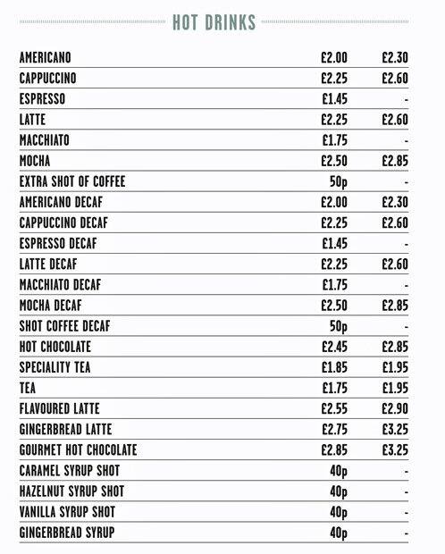 Menu at West Cornwall Pasty Company Wimbledon restaurant, London