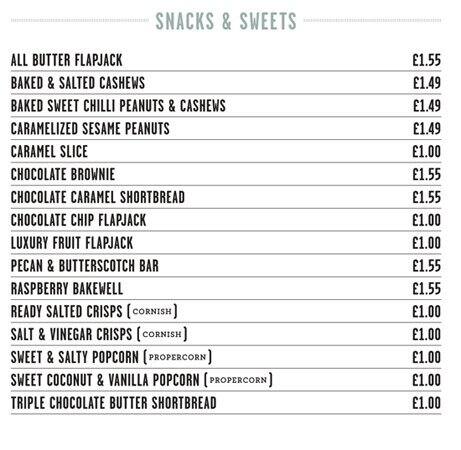 Menu at West Cornwall Pasty Company Wimbledon restaurant, London