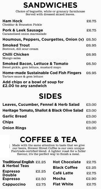 Menu at The Sanctuary House pub & bar, London, 33 Tothill Street