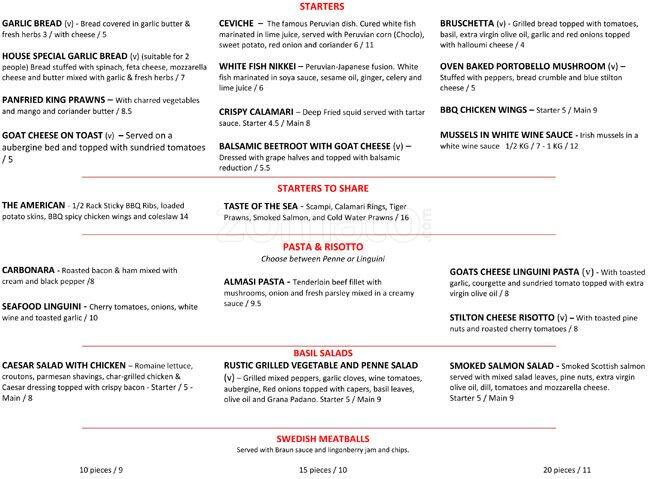 Basil Restaurant Menu, Menu for Basil Restaurant, Bromley, London ...
