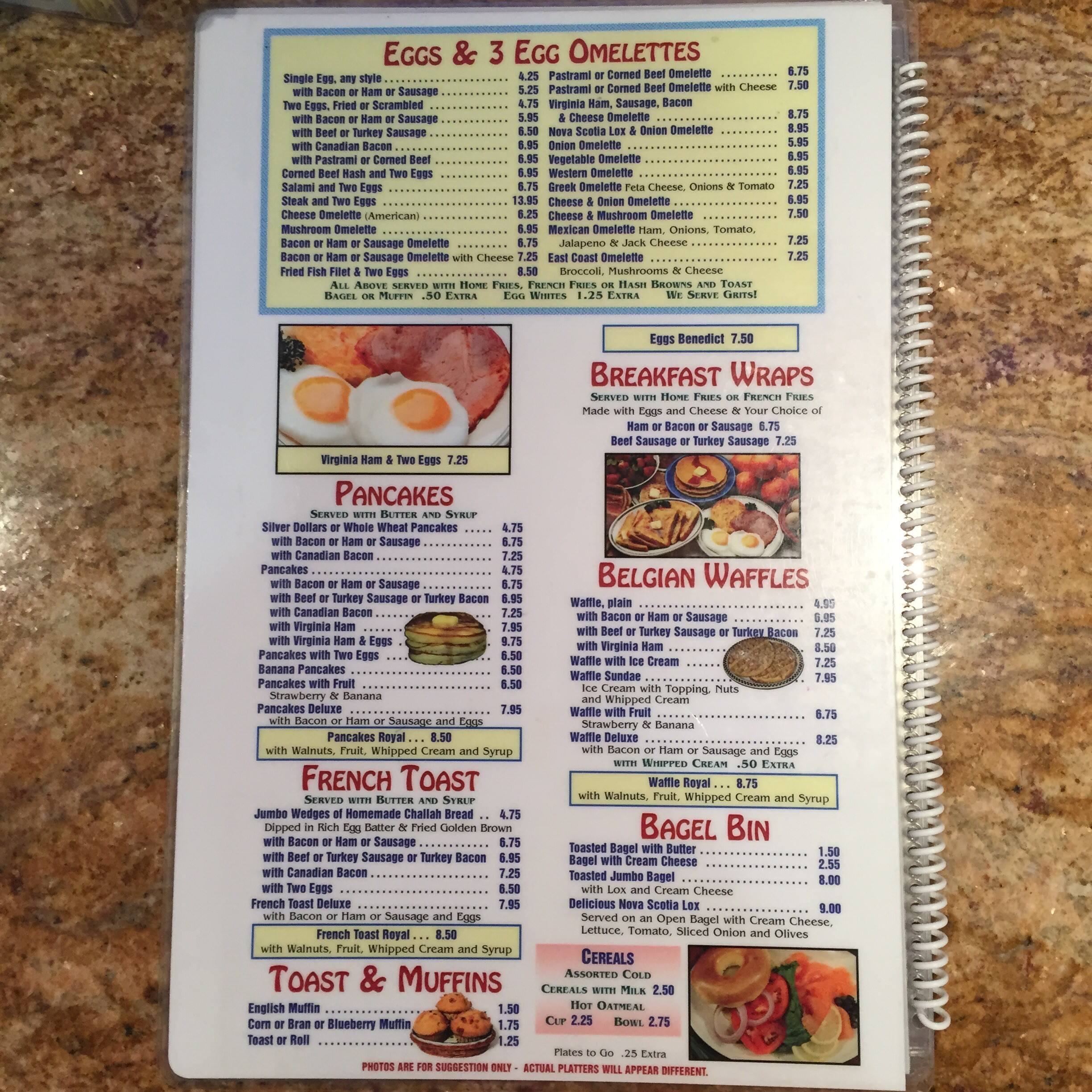 Menu at Columbus Diner restaurant, Mount Vernon