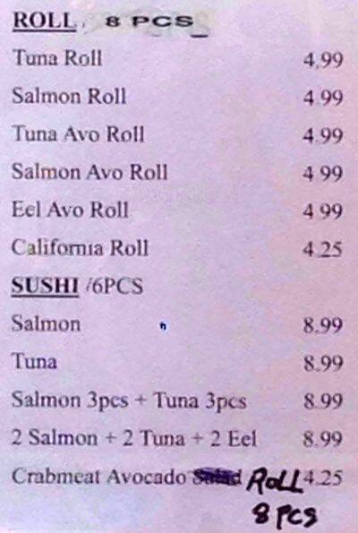 Menu at Maki of Japan restaurant, Charlotte, Sharon Rd #122