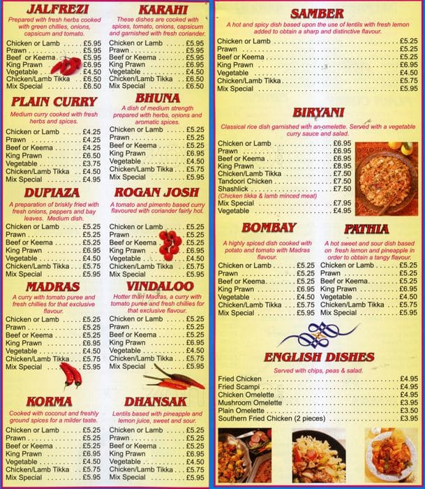 Menu at Indian Express fast food, Stockport, 147 Wellington Road North