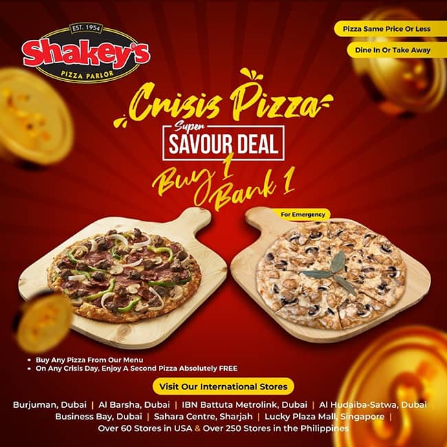 Menu of Shakey's Pizza Parlor, Al Hudaiba and Around, Dubai
