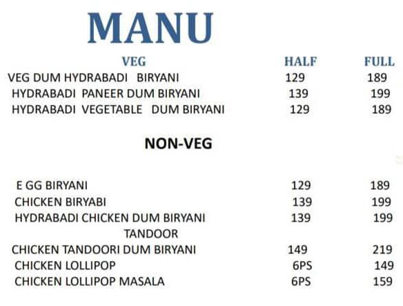 Menu of Biryani.com, Kothrud, Pune