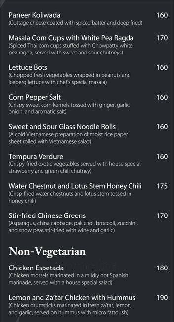 Menu at Troika, Bengaluru, XJ8R+4PR