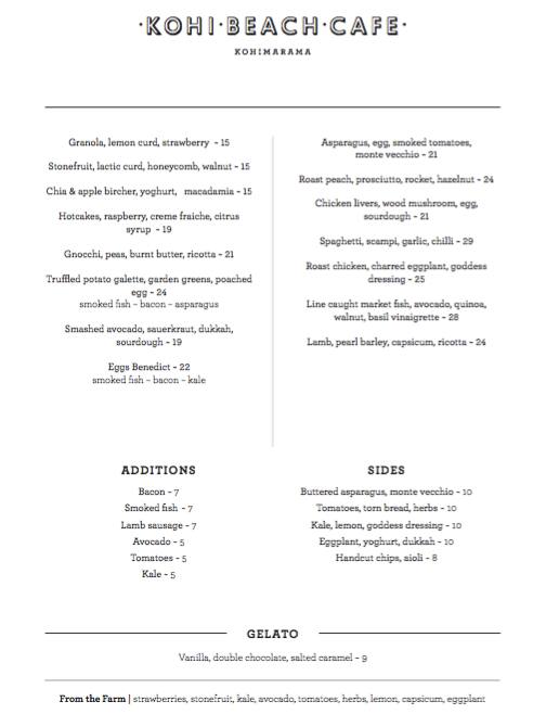 Cafe on Kohi Menu, Menu for Cafe on Kohi, Kohimarama, Auckland ...