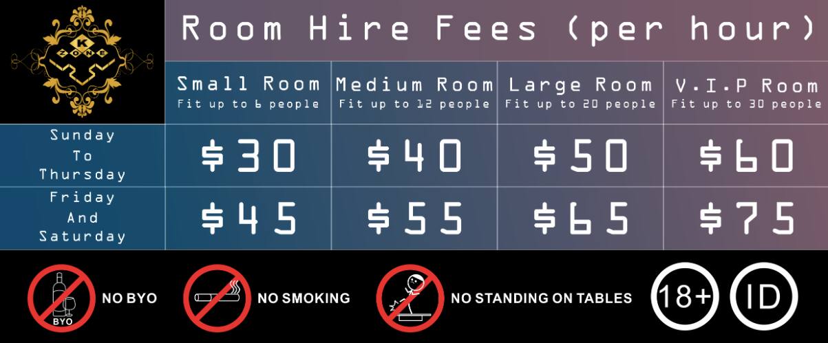 Menu at K-Zone pub & bar, Wellington