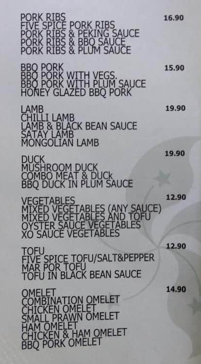Menu at Seven Heaven Chinese Take Away restaurant, Ashgrove