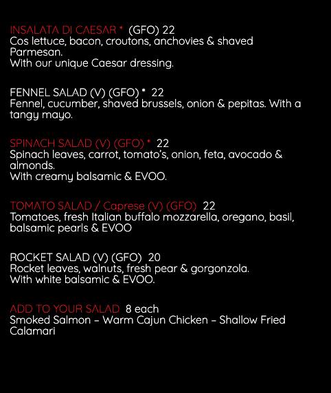 Menu at Sebastian's Italian Cafe, East Victoria Park