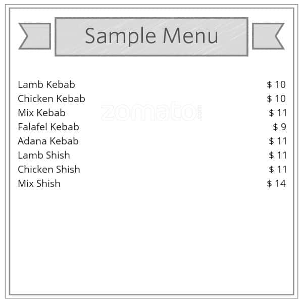 Menu at Turkish Kebab & Grill pizzeria, Preston