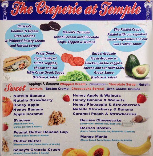 The Creperie Menu, Menu for The Creperie, Temple University ...