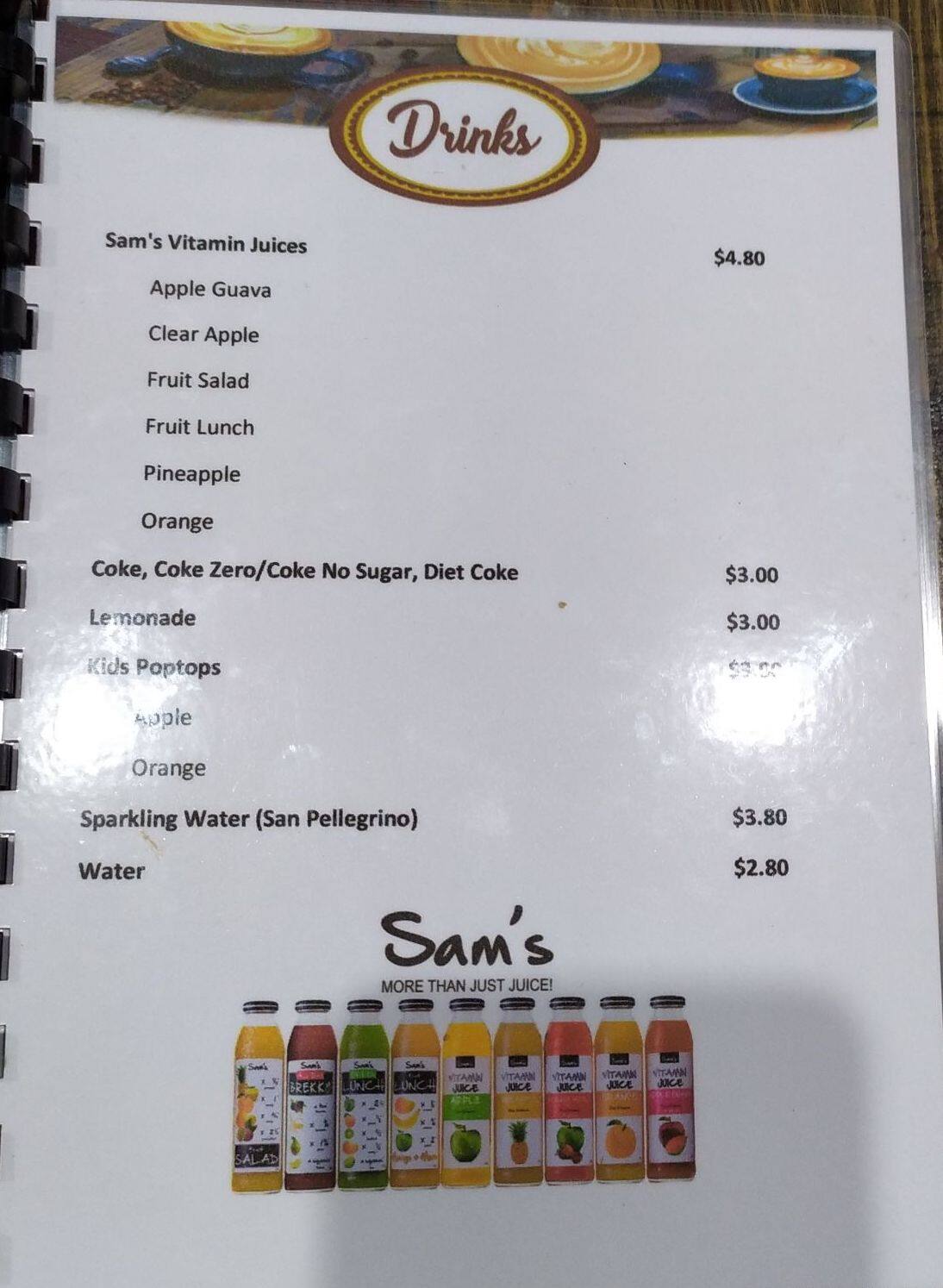 Menu at Yellow Brick Cafe, Castle Hill