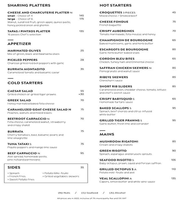 Menu of Moe's on the 5th - Sheraton Dubai, Trade Centre Area, Dubai