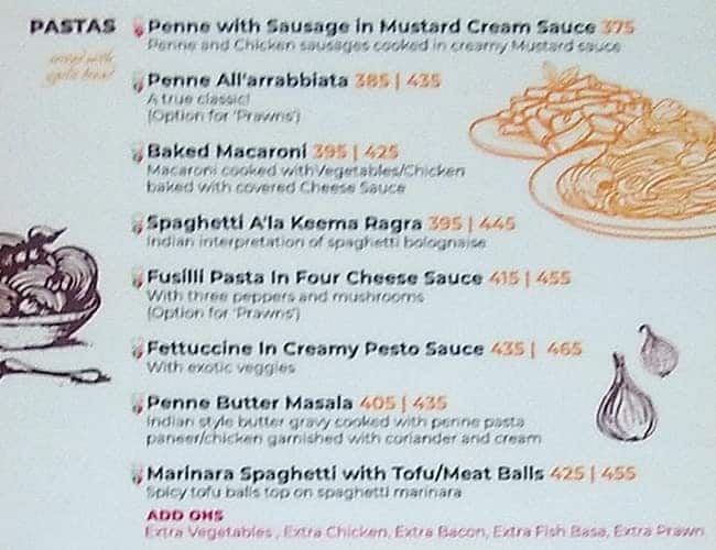 Menu of The Big Bro, Sector 9, Panchkula