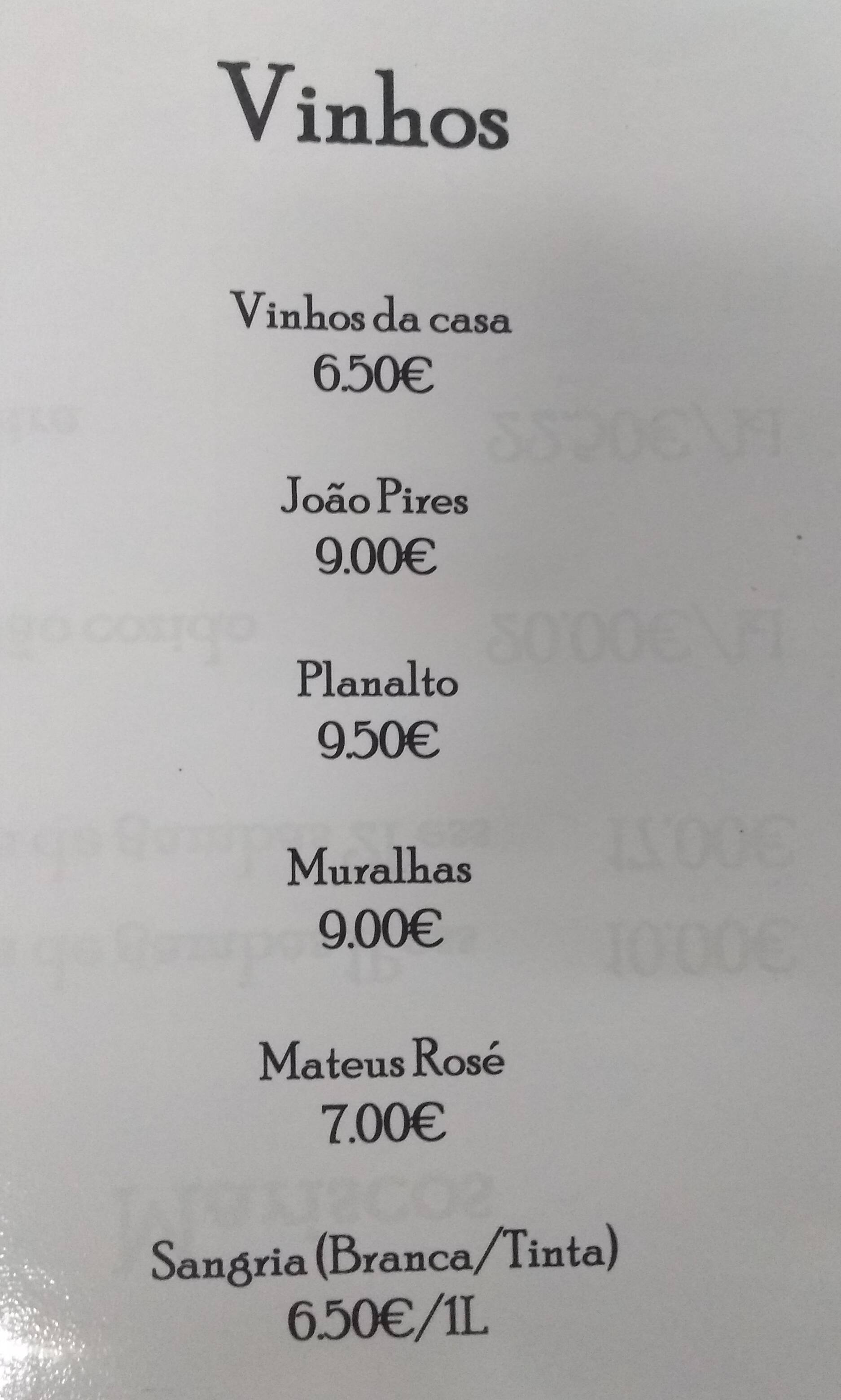 Menu em Petiscos do Miguel restaurante, Sacavém