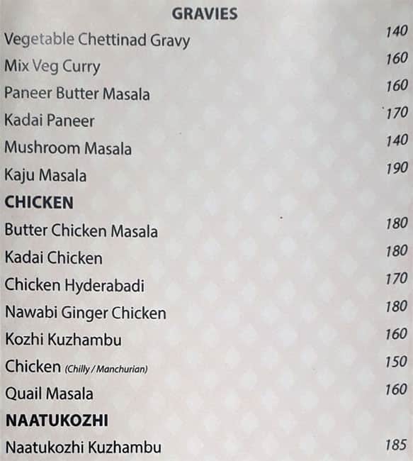 Menu at Vellore Cafe, Vellore, W48M+4JH